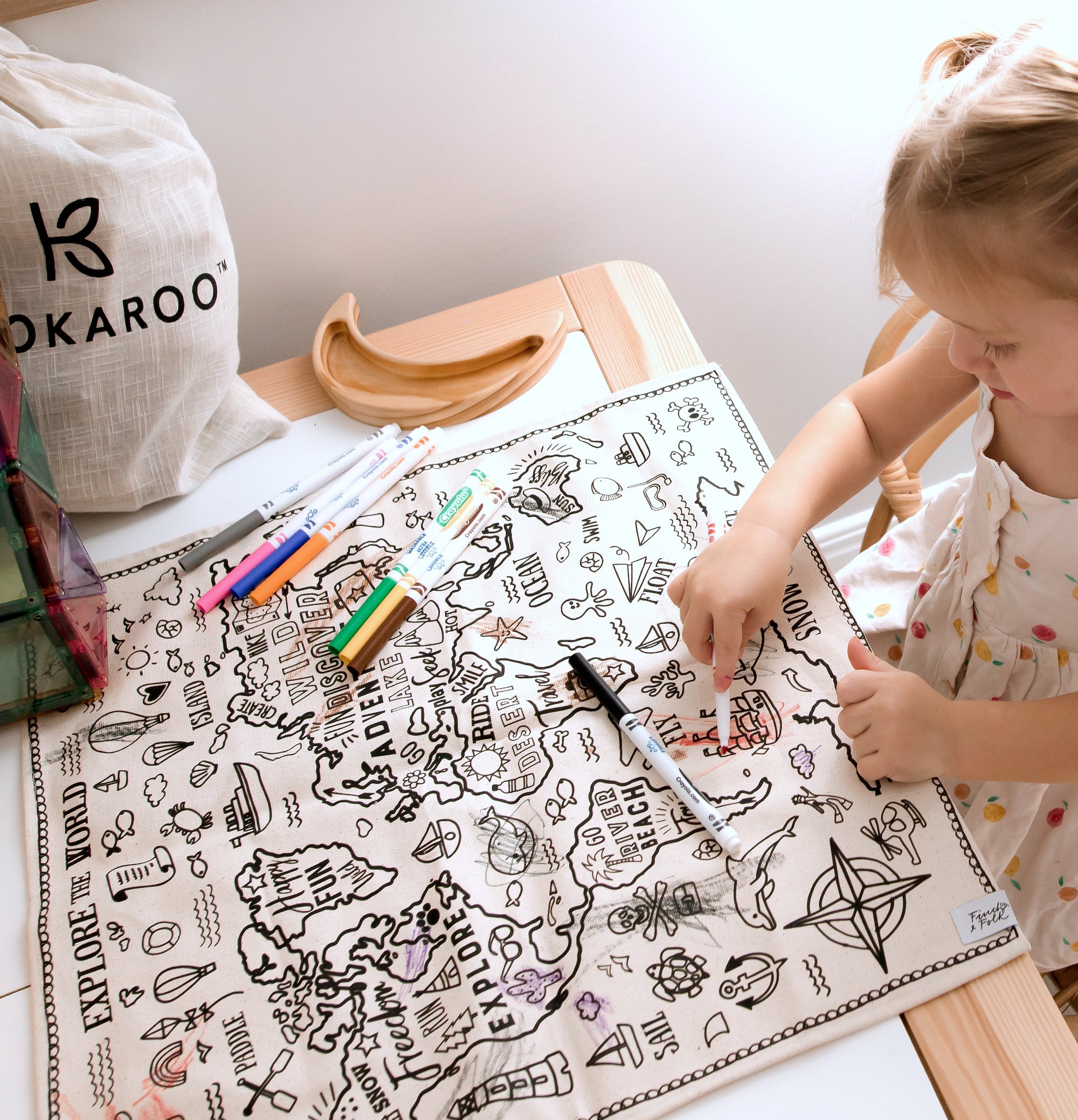 Fabric Colouring Cloth Mat - World Explorer - TWO Sizes - Wash and Use ...